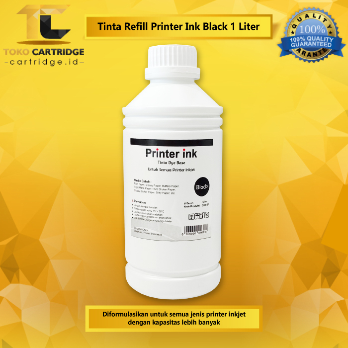 Jual Tinta 1 liter Black Hitam Printer Epson Canon HP Brothr 40 47 745 ...