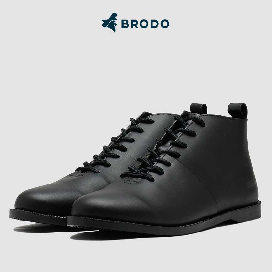 Jual BRODO - Sepatu Signore Eco Hi Full Black Original Pantofel Hitam | Shopee Indonesia