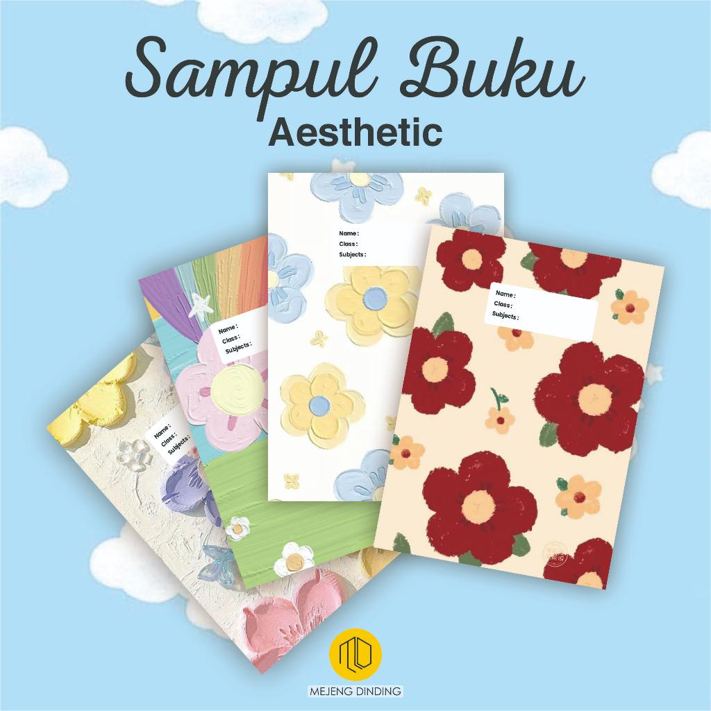 Jual SAMPUL BUKU AESTHETIC ISI 10 PCS / SAMPUL BUKU MOTIF BUNGA FLOWERS ...