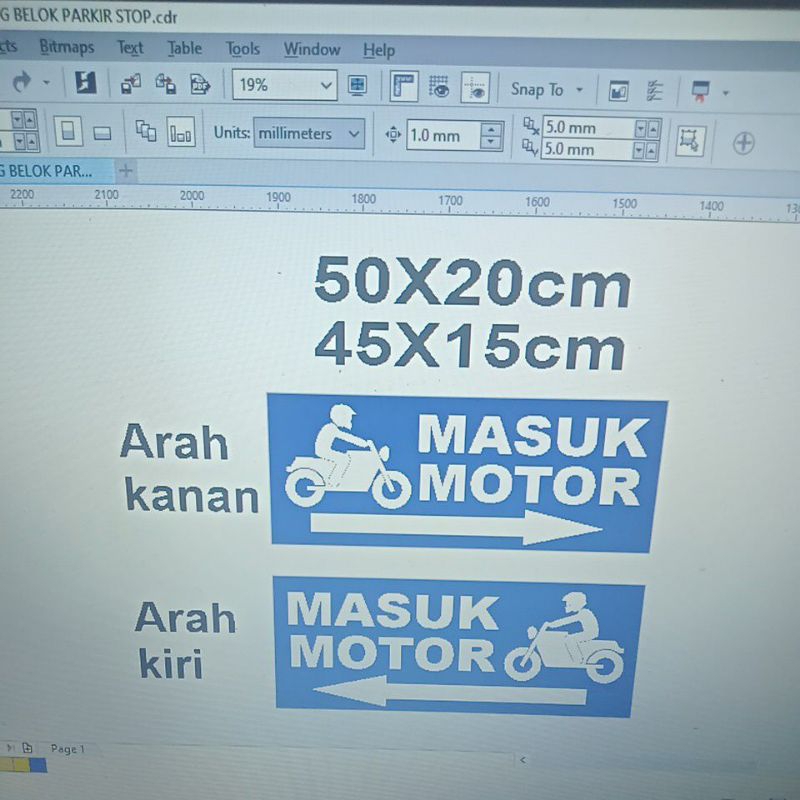 Jual stiker Masuk motor arah kanan dan masuk motor arah kiri #parkir ...