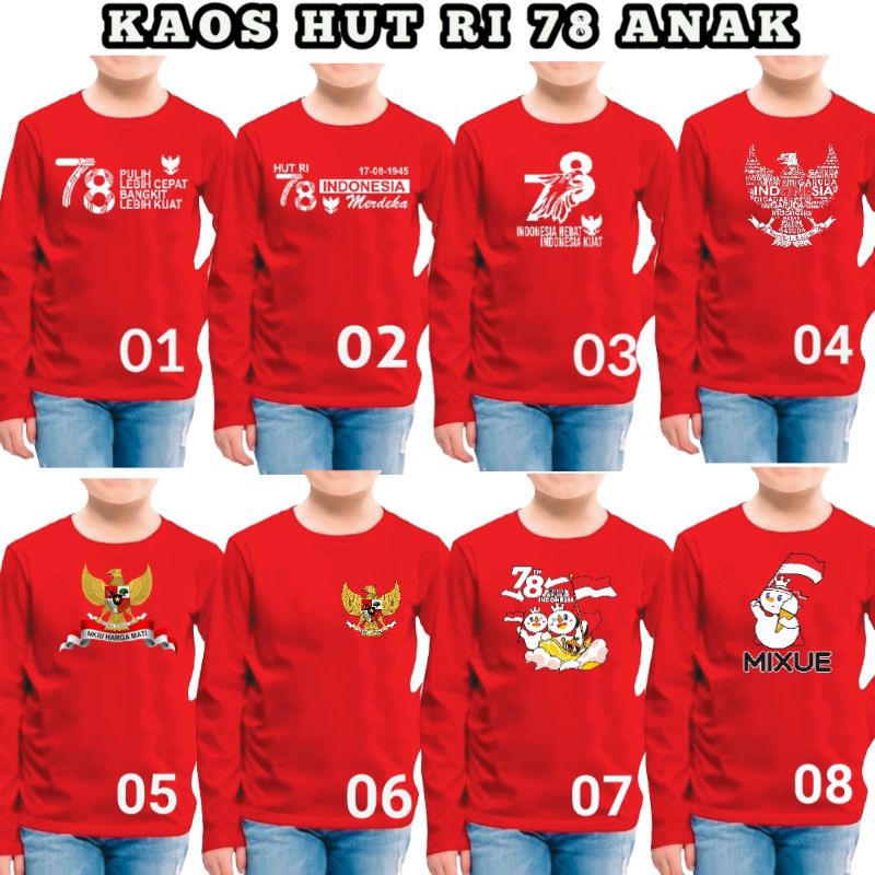 Jual KAOS HUT RI / KAOS DIRGAHAYU ANAK LENGAN PANJANG / KAOS HUT RI / KAOS 17 AGUSTUS | Shopee ...