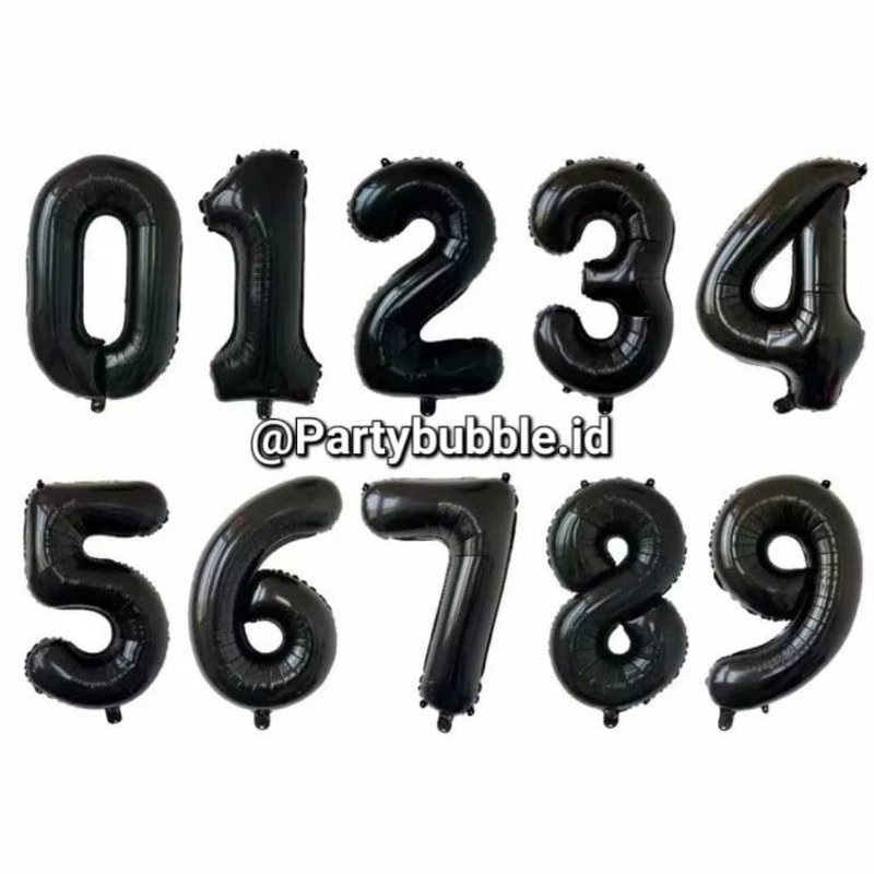 Jual Balon Angka Hitam 80cm Balon foil Angka Hitam Jumbo 80cm | Shopee ...