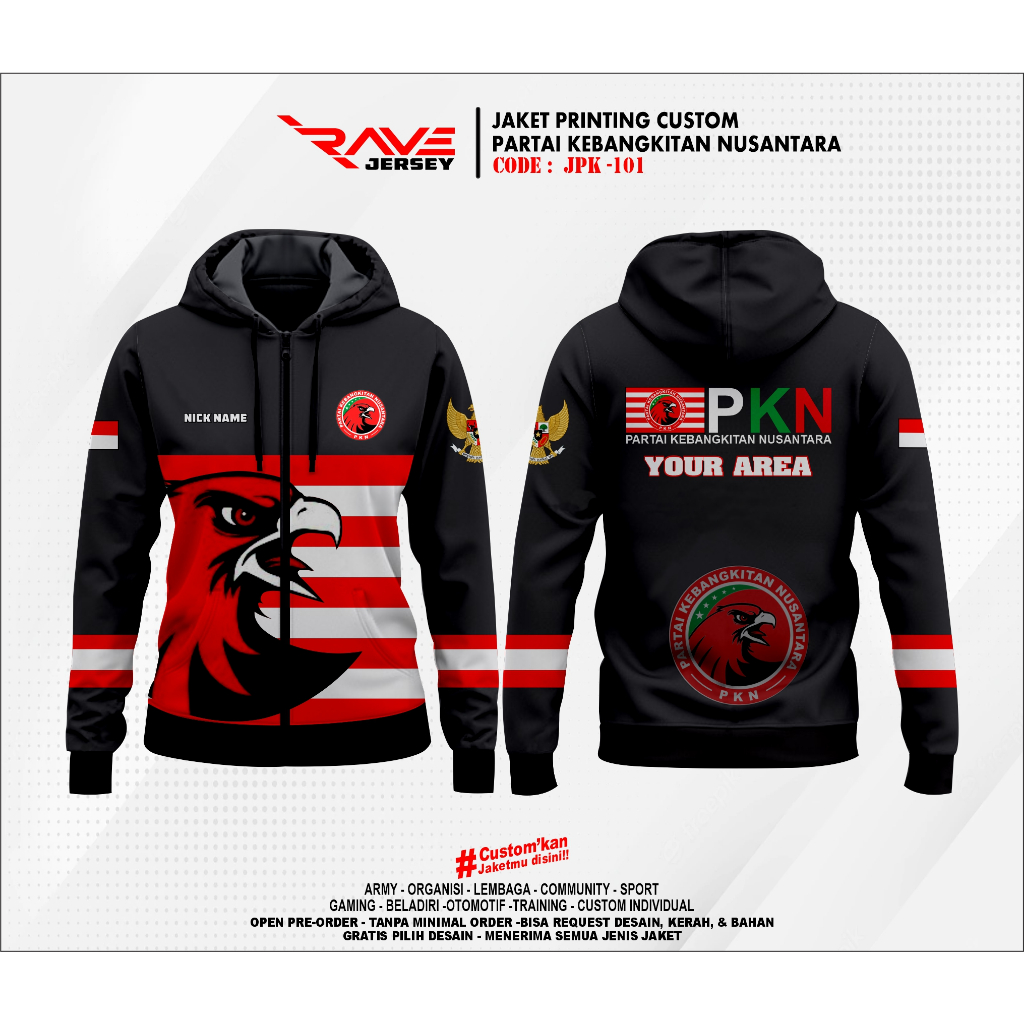 Jual JAKET PARTAI PKN FULL PRINTING SUBLIMATION CUSTOM (DESAIN SUKA ...