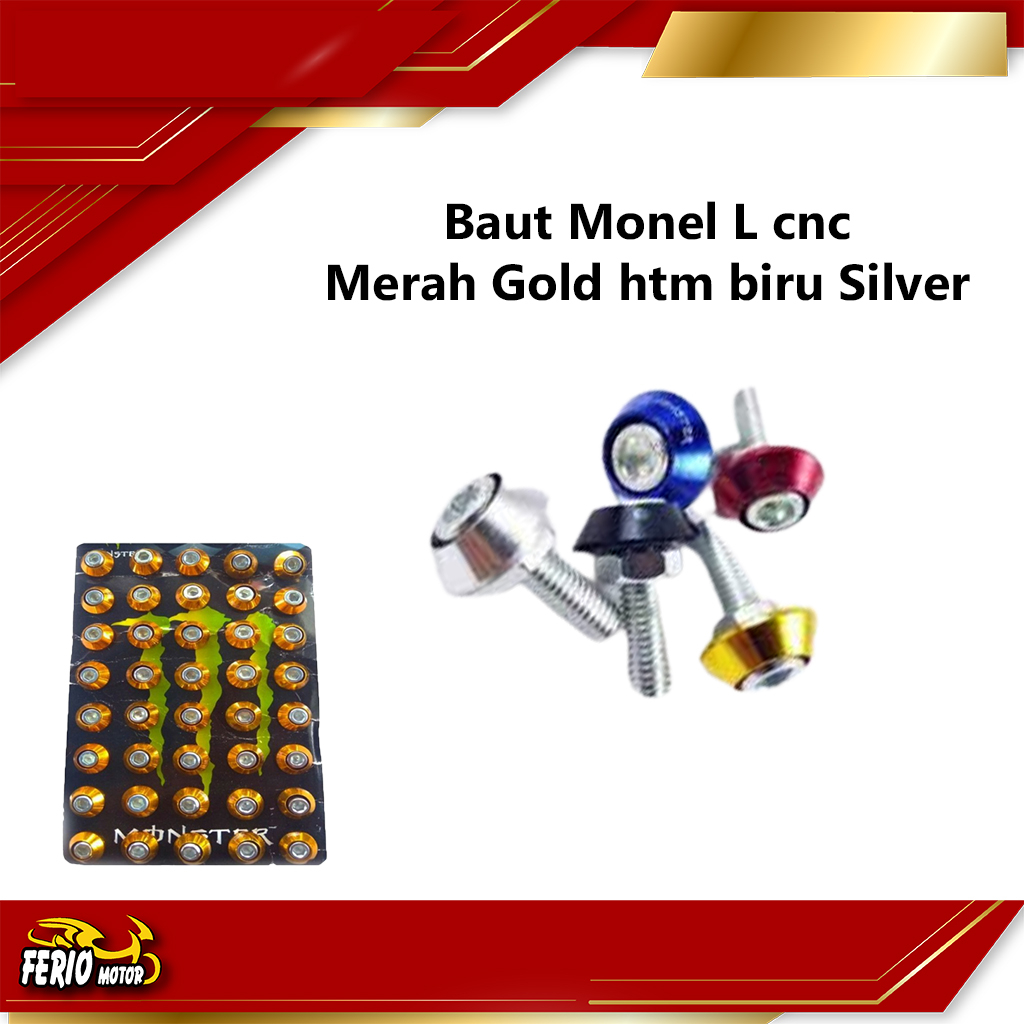 Jual Baut L + Ring monel cnc Baut BG universal kepingan isi 40 | Shopee ...