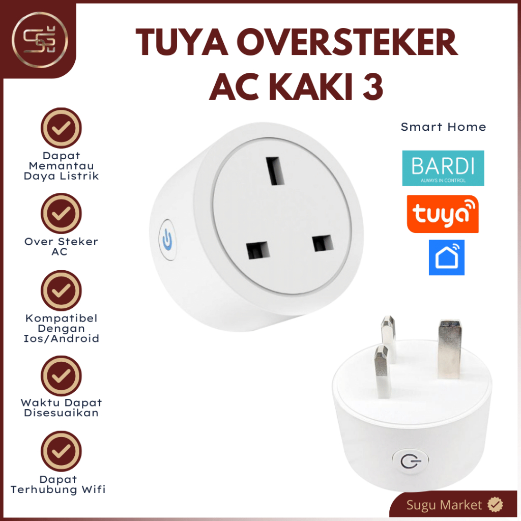 Jual Tuya Smart Plug WiFi Timing Smartlife Power Monitor UK Android Ios ...