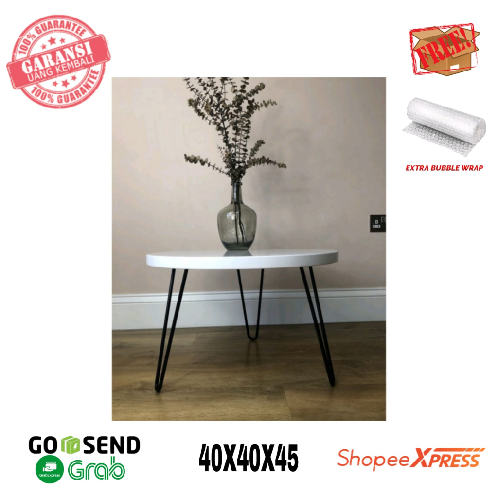 Jual Meja Bulat Mini PUTIH 40 cm/ Meja Kopi Teras/ Cafe Dining Table ...