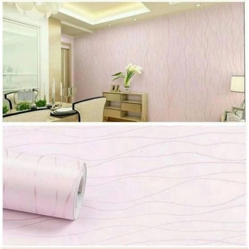 Jual Stiker dinding minimalis motif gelombang pink ukuran 45cm x 10 ...