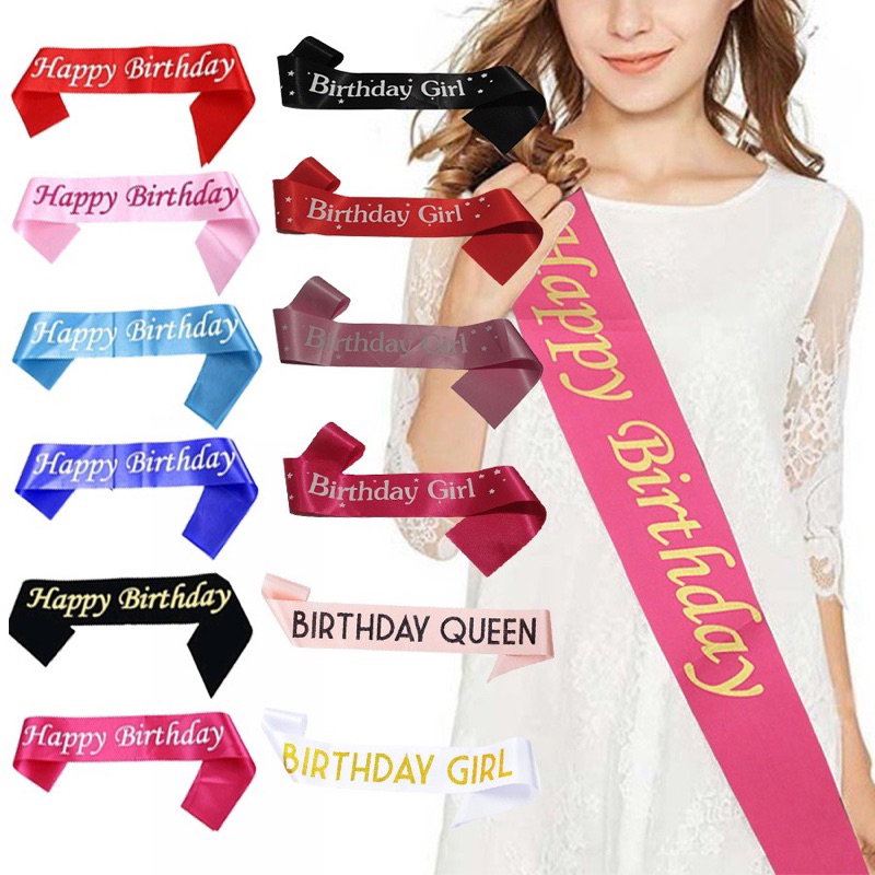 Jual Selempang Ulang tahun Sash Happy Birthday Girl Bride To Be ...
