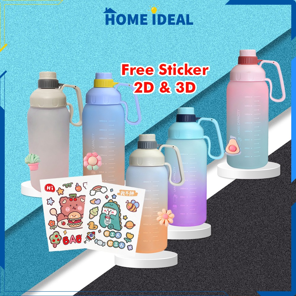 Jual Botol Minum Gradasi 1800ML dengan Pegangan Praktis Portable ...