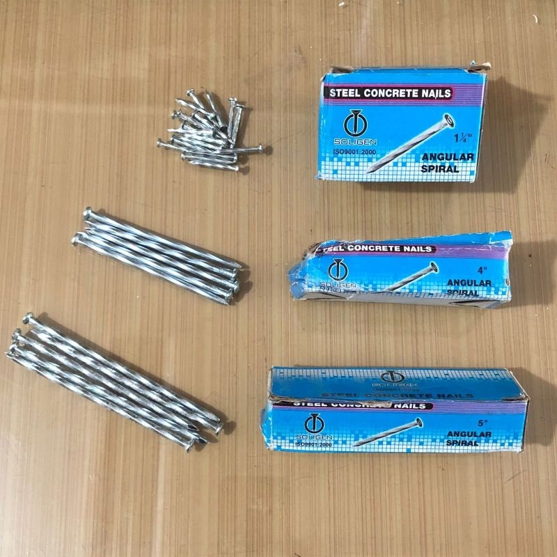 Jual paku beton soligen/ angular spiral soligen 1 1/4" 4" 5"/ paku ...