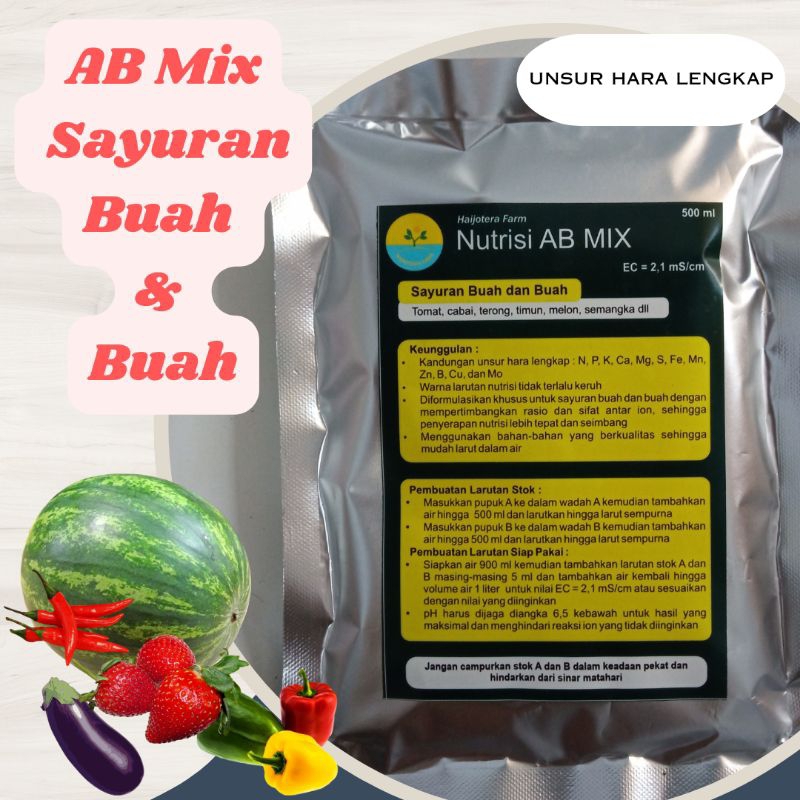Jual Nutrisi AB MIX Sayuran Buah dan Buah Pekatan 500 ml | Shopee Indonesia