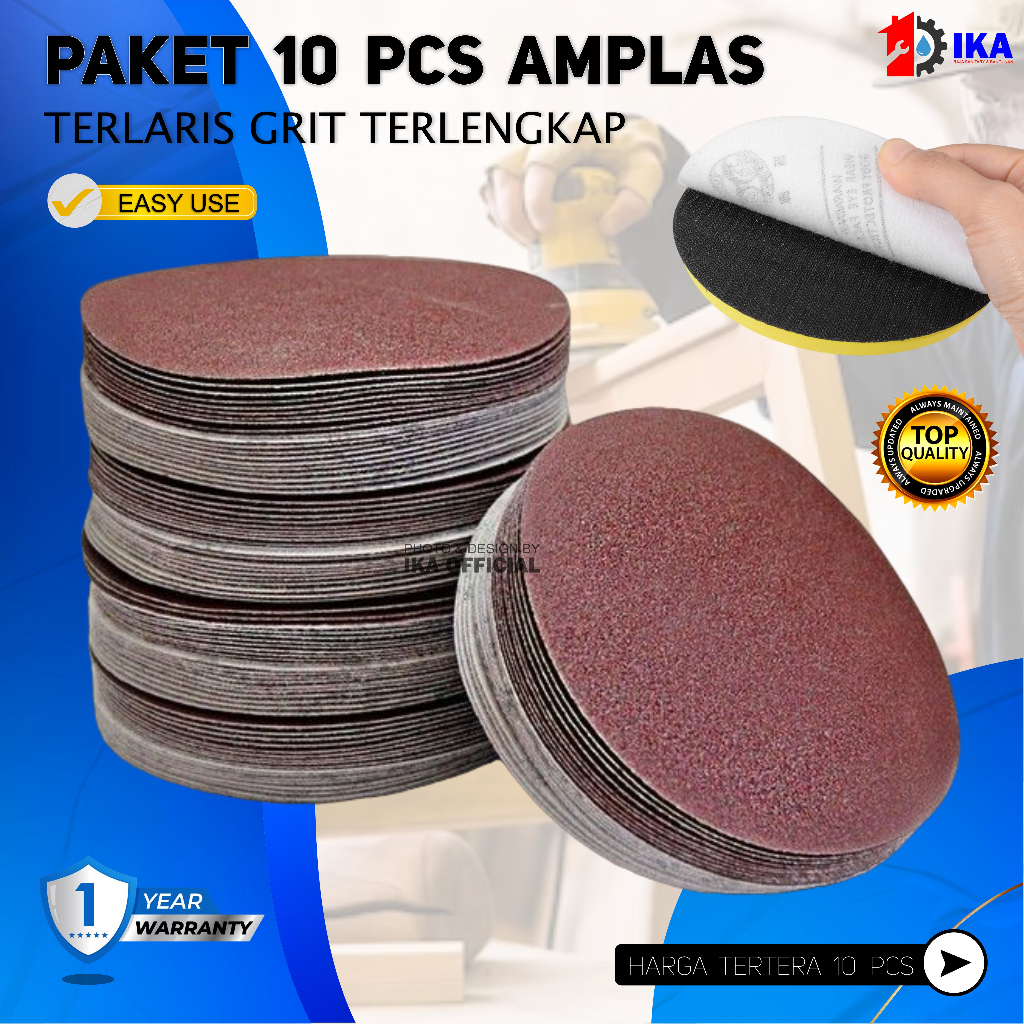 Jual 10 LEMBAR PROMO AMPLAS BULAT VELCRO TEMPEL GERINDA 4 INCH PALING MURAH GRIT LENGKAP ...
