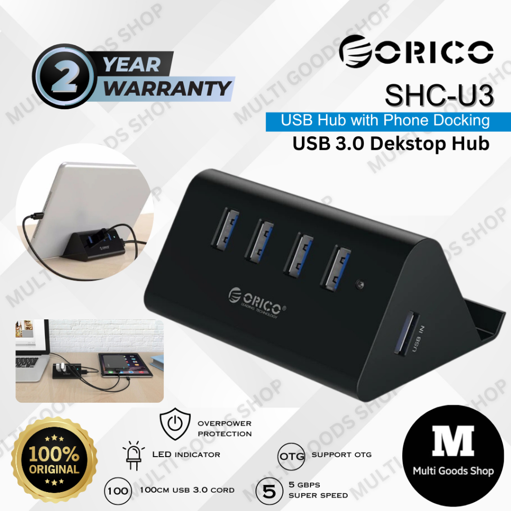 Jual ORICO SHC-U3 4 Port USB3.0 HUB with Phone & Tablet Stander ...