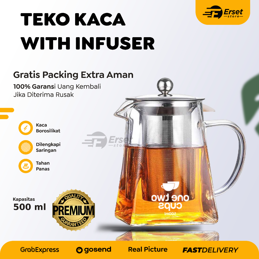 Jual Teko Kaca Aesthetic Teko Kaca Teh Pitcher Borosilikat dengan ...