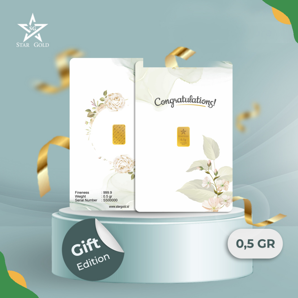 Jual Emas Logam Mulia 24K StarGold Congratulations Gift Series 0.5 gram ...