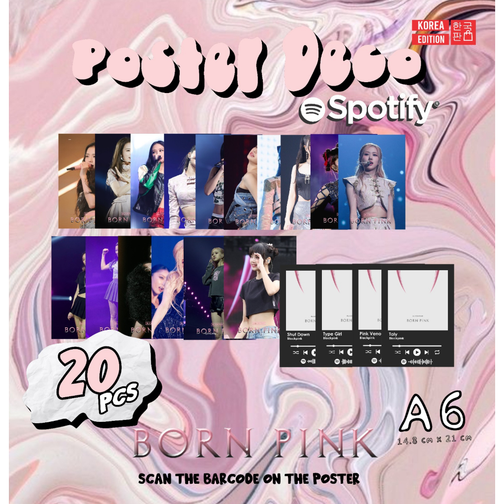 Jual Poster Deco Spotify BLACKPINK Born Pink Wall Decoration Bisa Scan ...