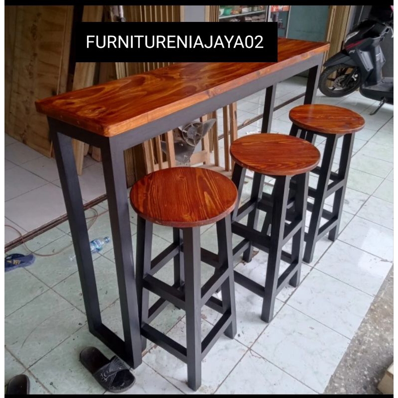 Jual meja bar panjang kursi bulat | Shopee Indonesia