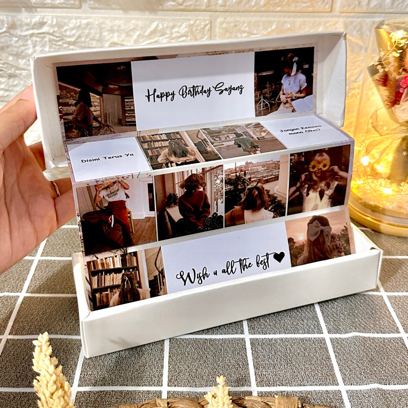 Jual [photo box 16] bisa ganti tulisan dan foto | Kado ulang tahun ...