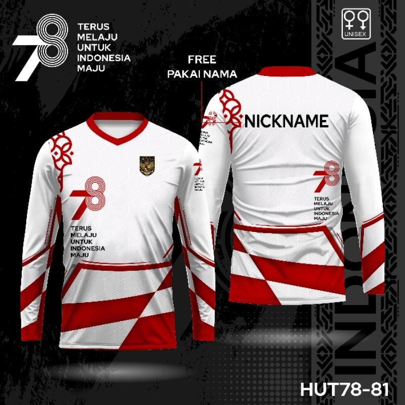 Jual Jersey HUT RI 78 Kaos HUT RI 78 Jersey 17 Agustus Lengan Panjang Jersey Kemerdekaan ...