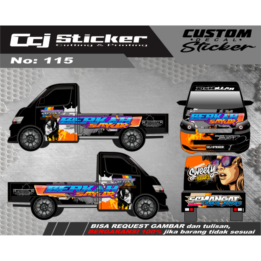 Jual Decal stiker mobil pick up sticker mobil L300, Granmax, T120ss ...