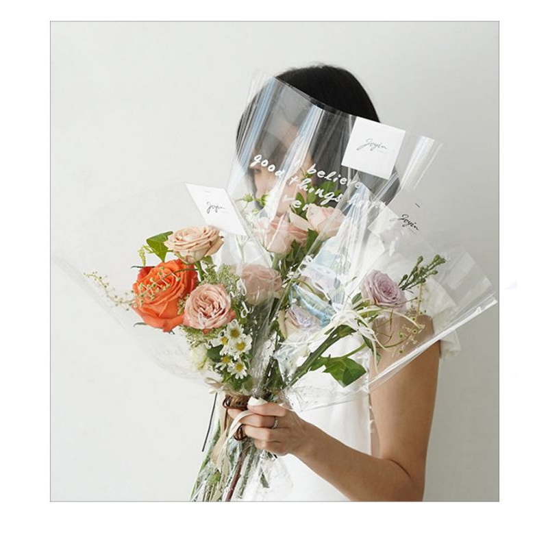 Jual Plastik Bunga Tranparan Kantong Bunga Hadia Birthday Buket Plastik ...