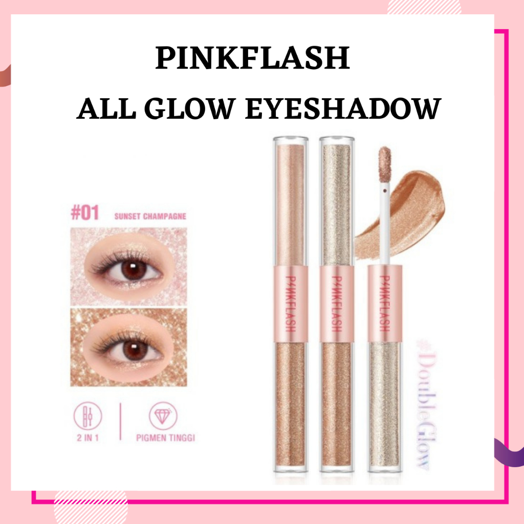 Jual Pinkflash Double Glow 2 In 1 All Glow Eyeshadow Waterproof ...