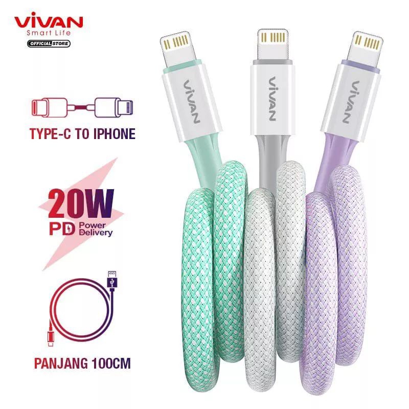 Jual Kabel Data Vivan VLC100 TYPE-C To IPHONE Lightning ORIGINAL ...