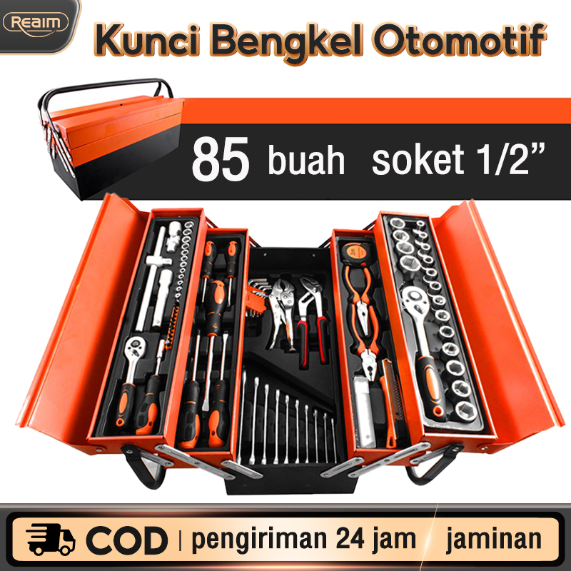 Jual Alat Bengkel 85 Pcs Kunci Sok Set Pekerjaan Otomotif Tool Set ...