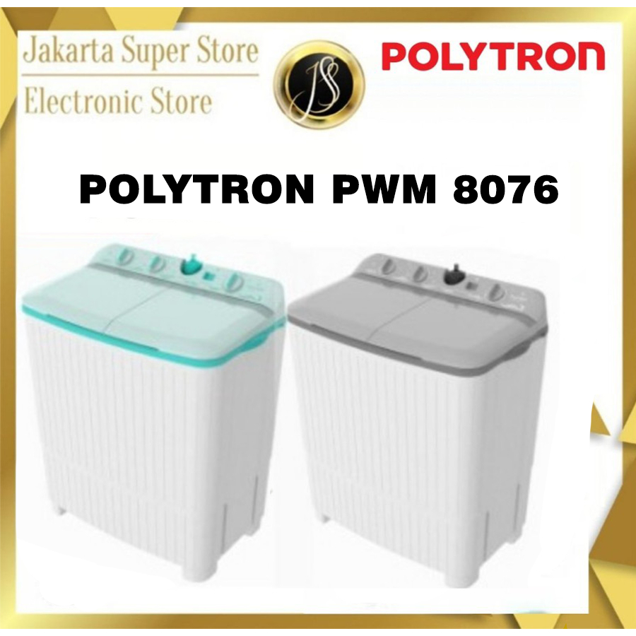 Jual MESIN CUCI POLYTRON 2 TABUNG PWM 8076 8KG | Shopee Indonesia
