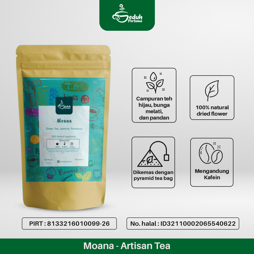 Jual Seduh Pertama Moana - Seduh Pertama | Artisan Tea Blend Premiumteh Hijau, Bunga Melati ...