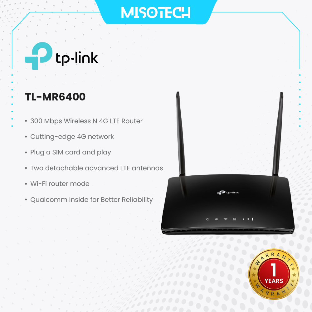 Jual WIRELESS ROUTER 4G LTE TP-LINK TL-MR6400 300MBPS UNLOCK ALL ...