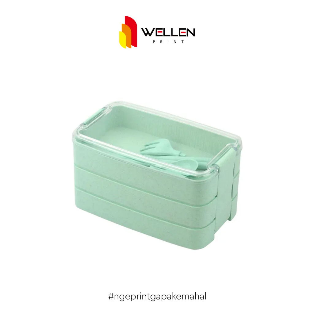 Jual WELLEN PRINT - Lunch Box Print Custom Nama / Set Tempat Makan ...