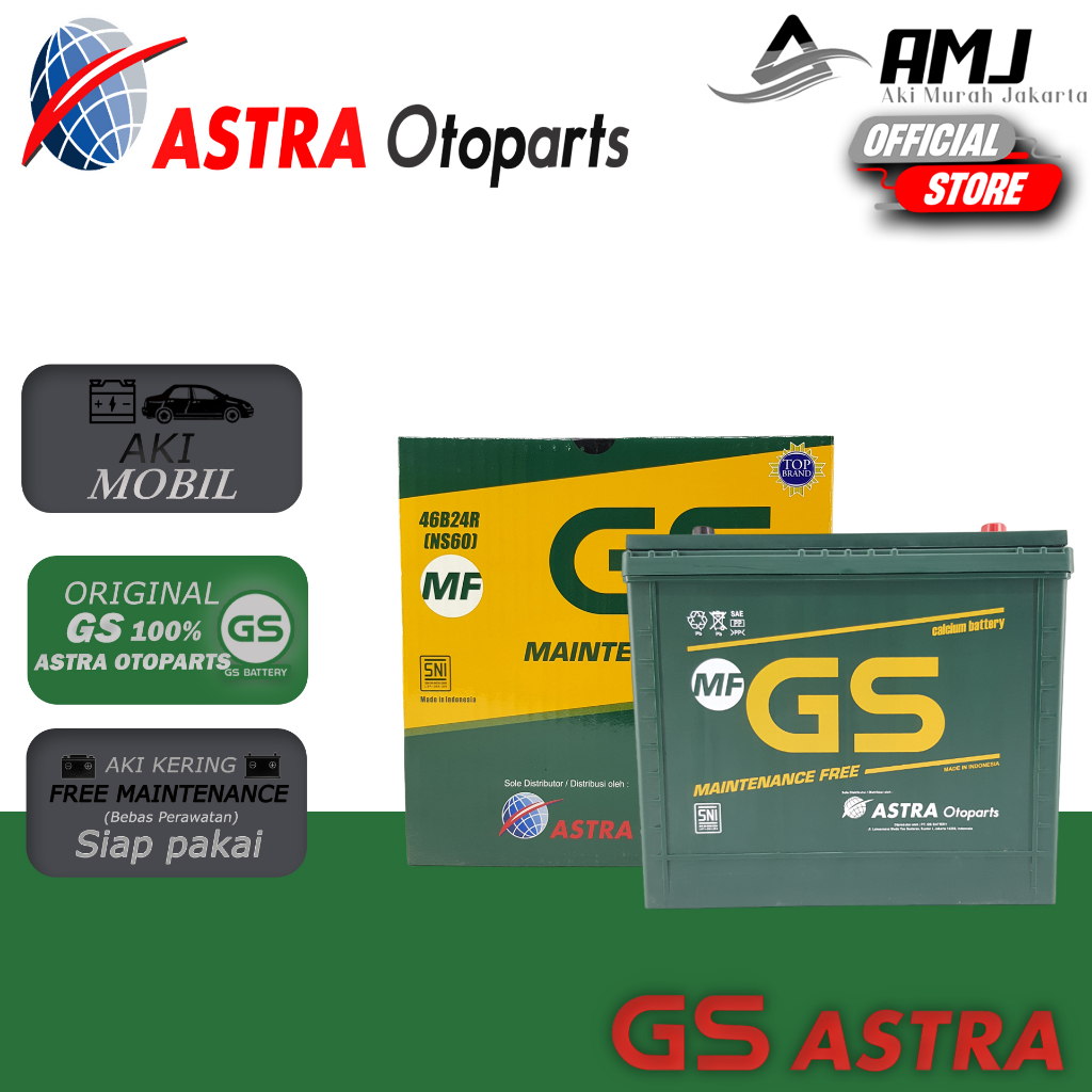 Jual Aki Mobil Suzuki Side kick GS MF ASTRA NS60 12V / 45Ah (Aki Kering) | Shopee Indonesia