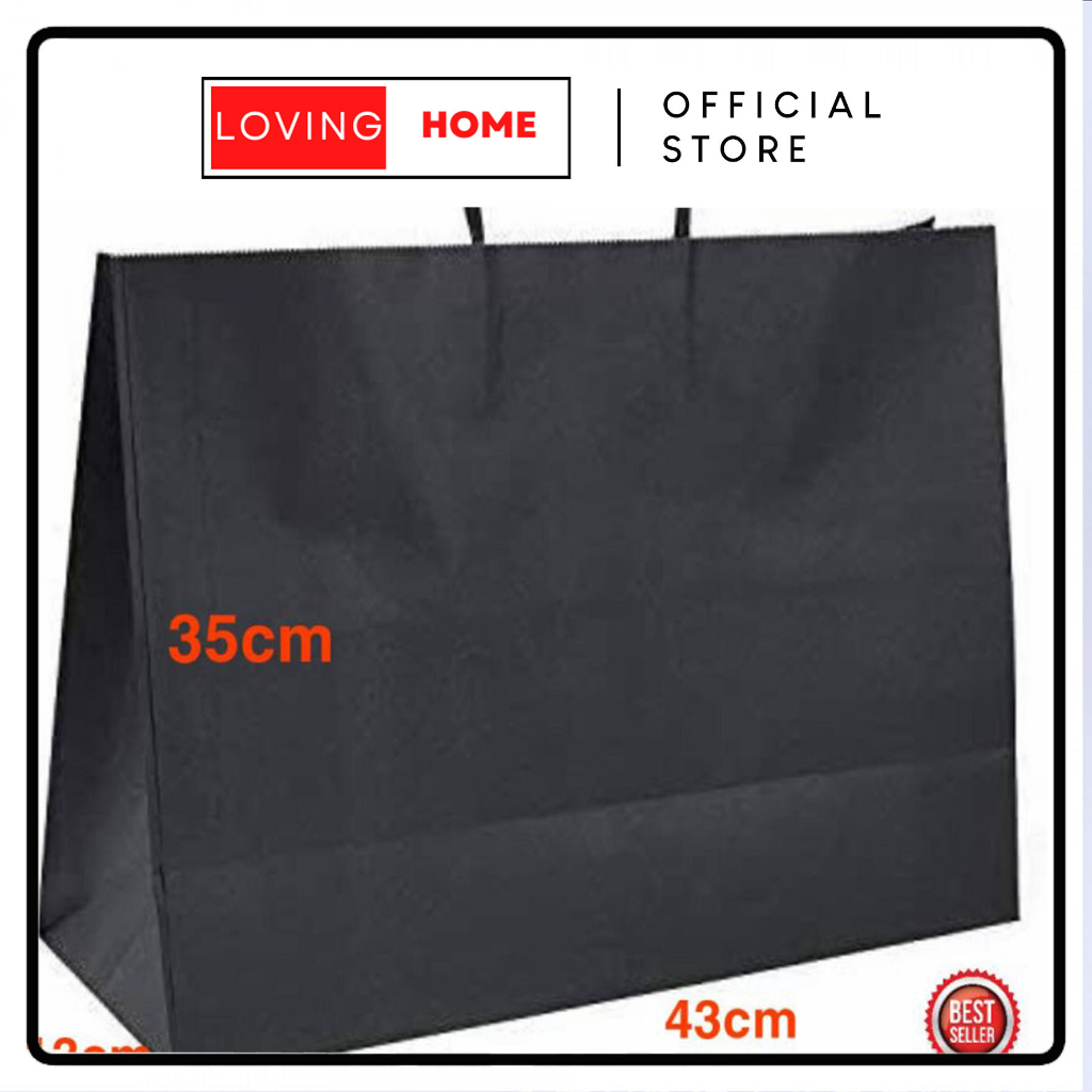 Jual LOVING HOME - Paper Bag Hitam Black Kantong Goodie Bag Craft Hitam Black Elegan Bungkus ...
