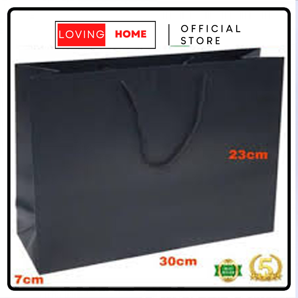 Jual LOVING HOME - Paper Bag Hitam Black Kantong Goodie Bag Craft Hitam Black Elegan Bungkus ...