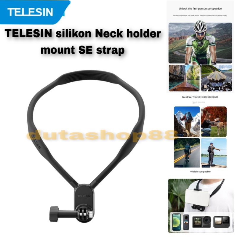 Jual telesin Neck holder mount SE strap SILICON for action cam ...