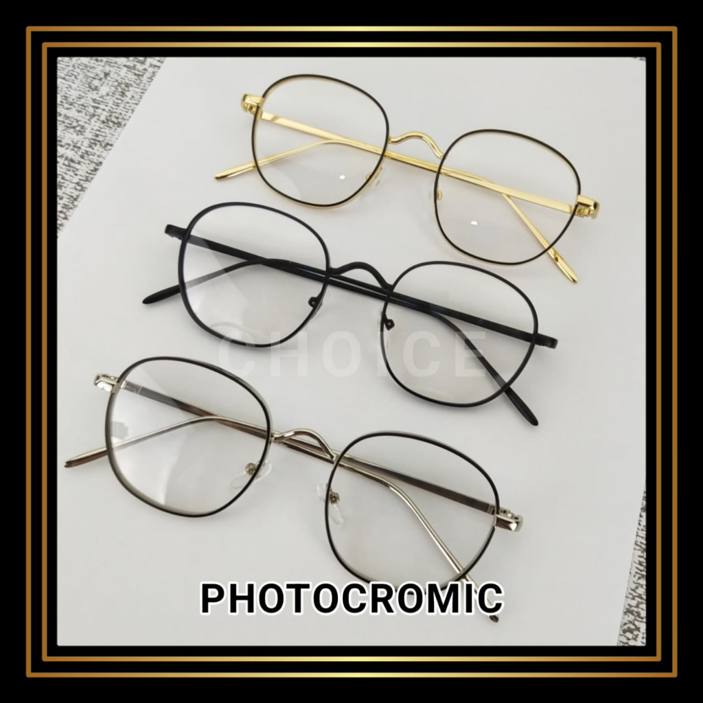 Jual Kacamata Photocromic Terbaru Frame Tebal Full Stainless | Shopee ...