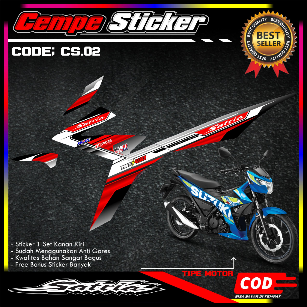 Jual Stiker Satria Injeksi Decal Striping Standar Satria Injeksi ...