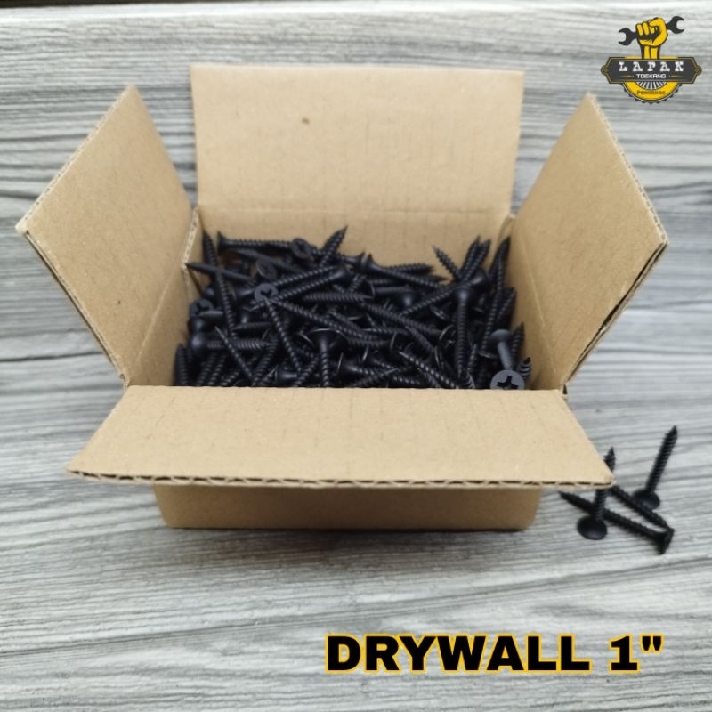 Jual 1 Kotak Drywall Sekrup Skrup Baja Gypsum Gipsum 1" inch isi 200pcs ...
