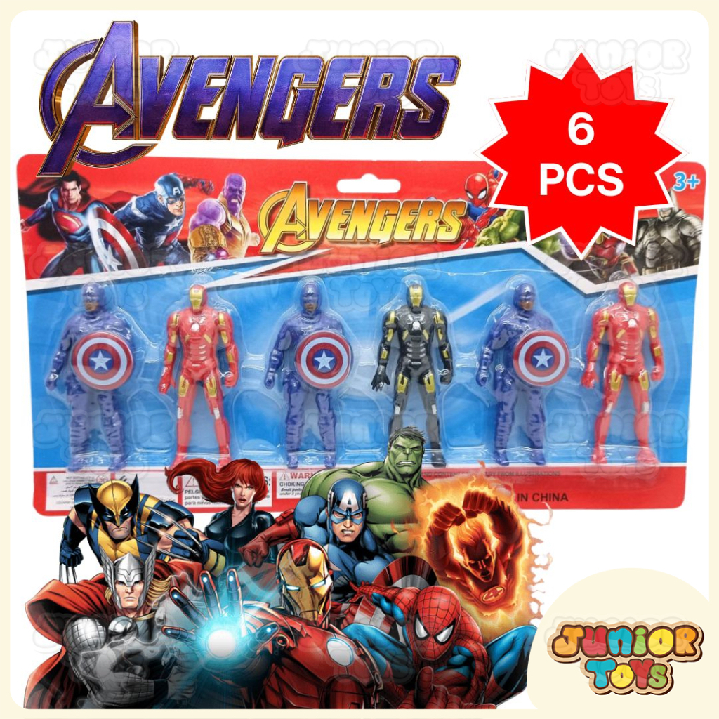 Jual Robot Mainan Anak Avengers Miniatur Set Spiderman Iron Man Captain ...