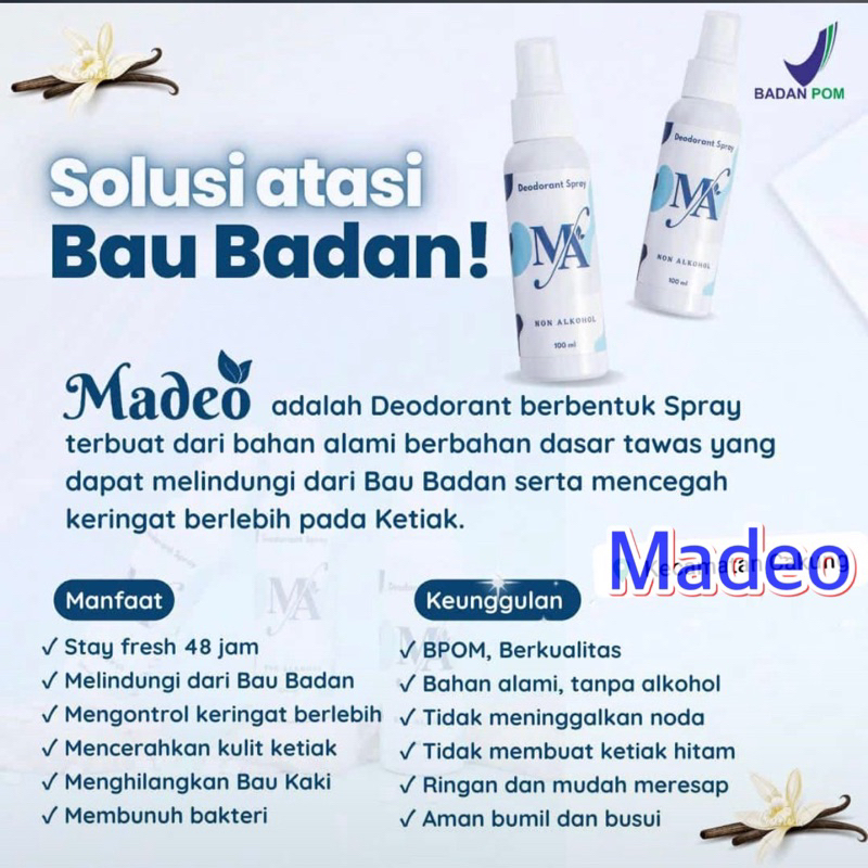 Jual MADEO DEODORANT SPRAY ORIGINAL | Shopee Indonesia