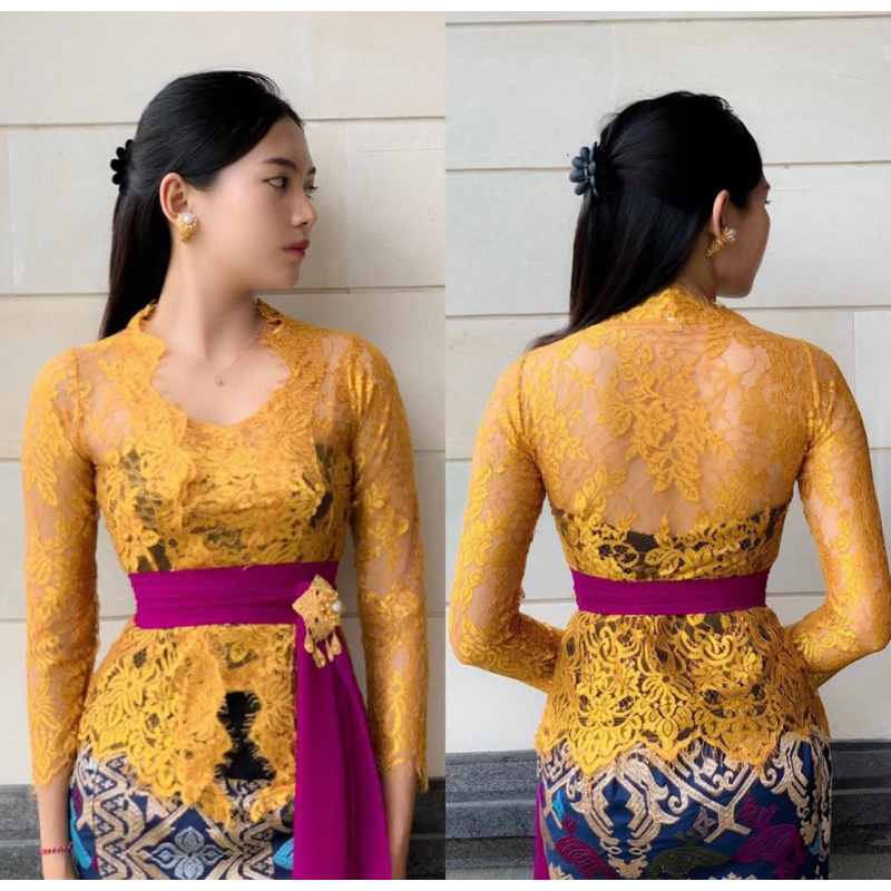Jual kebaya jadi brokat metalik glossy murah terlaris terbaru kancing ...