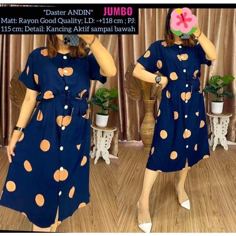 Jual Daster Andin Rayon Premium Ld 110 Busui Kancing aktif Daster ...