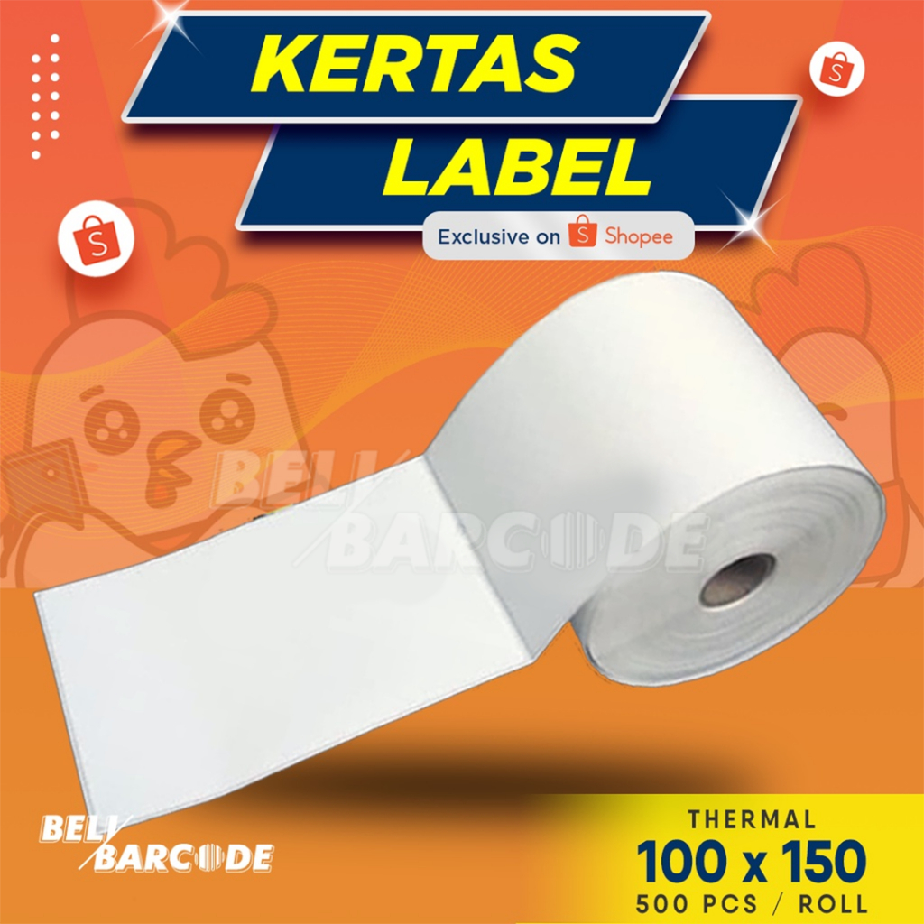 Jual Stiker Label Thermal 100 x 150 mm 1 Line isi 500 Pcs Cetak Resi ...