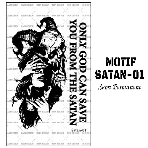 Jual RAINDESIGN-Stiker tato anti air Seri Satan-01 / Tato temporer semi permanent Fruit Ink ...