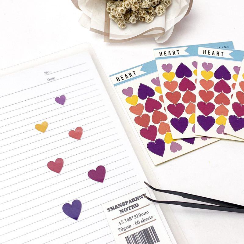 Jual Stiker Bentuk Hati Heart Shape Bujo Stickers Bullet Journal ...