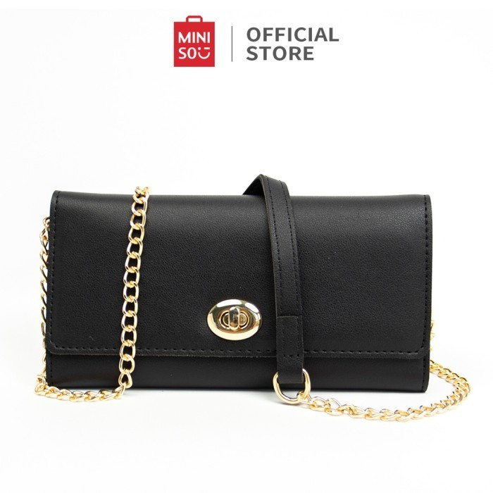 Jual Miniso Tas Selempang / Crossbody Bag Chain with Twist - Black ...