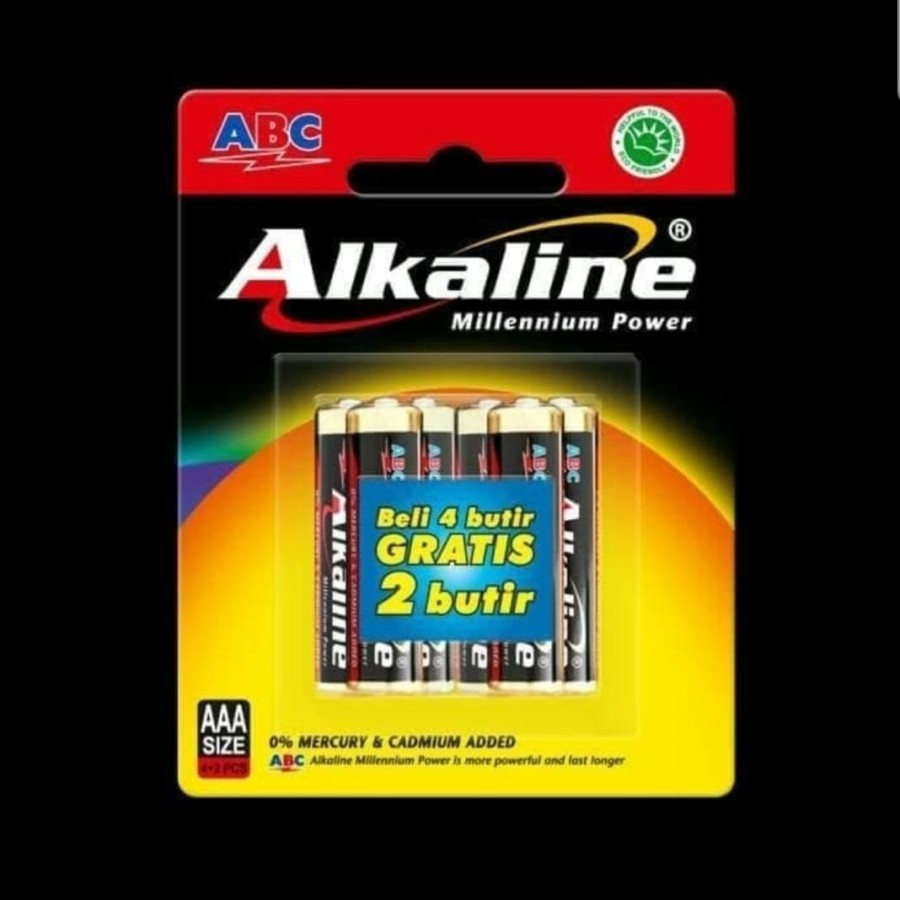 Jual BATERAI ABC ALKALINE AAA/A3- 6PCS | BATTERY ALKALINE AAA - 6 PCS ...