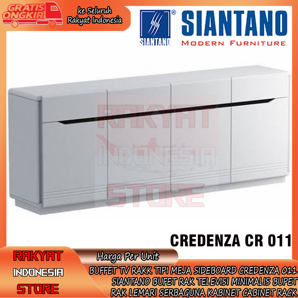 Jual [Kargo] CREDENZA CR 011 SIANTANO BUFFET TV RAK TIPI MEJA 4 PINTU 4 ...