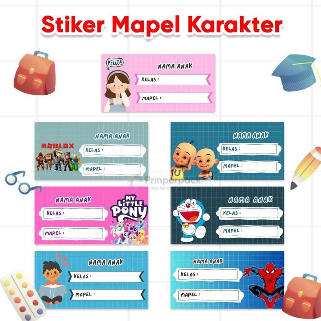 Jual label mata pelajaran sekolah / stiker nama pelajaran / stiker ...